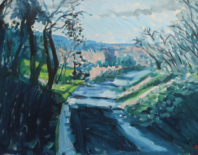 ARTE MODERNA ORIGINALE di Derek Carruthers - A country lane EUR 11,65 ...