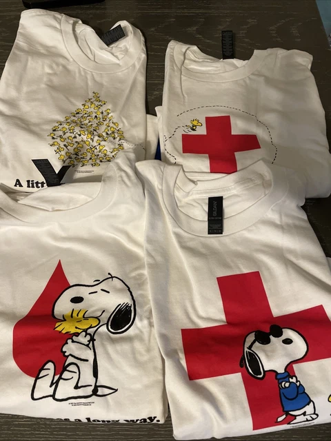 COMPLETE SET RARE Collection Peanuts Snoopy Red Cross XL Shirts All 4 ...