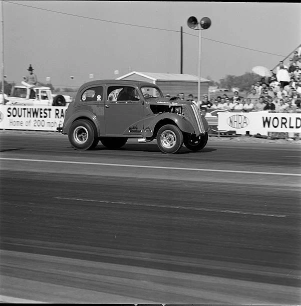 TULSA DRAG RACES Ford Anglia in the B/Gas class RACING OLD PHOTO EUR 6 ...