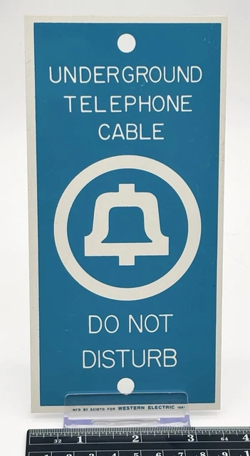 VINTAGE 1981 WESTERN Electric Do Not Disturb Underground Cable Sign £31 ...