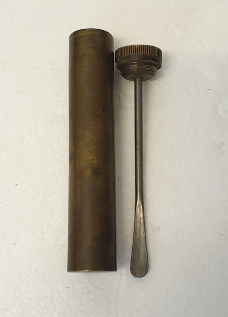 ANTIQUE WW1 WW2 Lee Enfield army brass oiler Rifle Oil Bottle measure ...