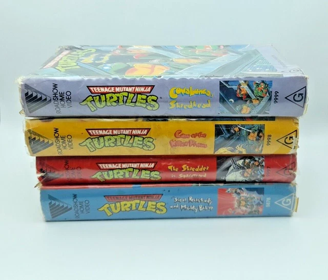 TEENAGE MUTANT NINJA Turtles 4 x Clamshell VHS Video Tape Lot PAL ...
