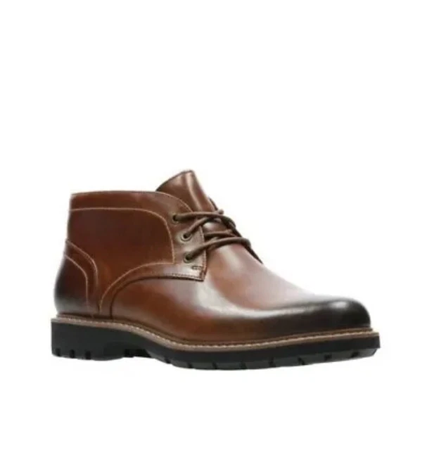 CLARKS BATCOMBE LO Men's Casual Dark Tan Leather Boots UK 9.5 G EU 44 ...