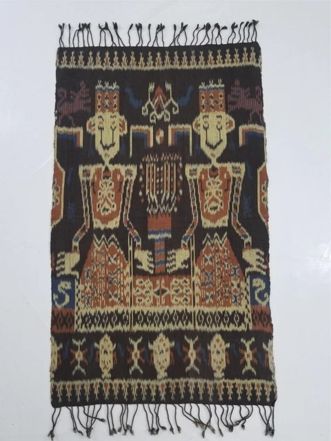 VINTAGE INDONESIAN HANDWOVEN Sumba Ikat Hinggi Wall Ceremonial Tapestry ...