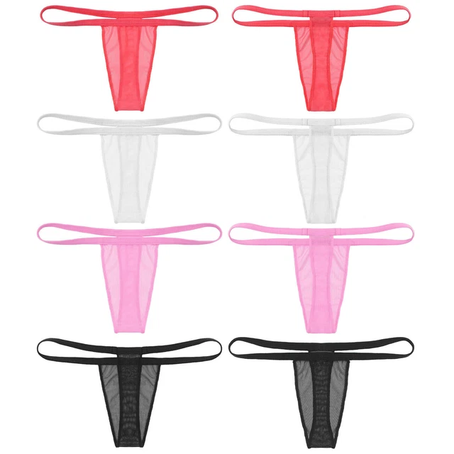 MENS SEE THROUGH Mesh Bulge Pouch G-String Micro Bikini Thong Underwear ...