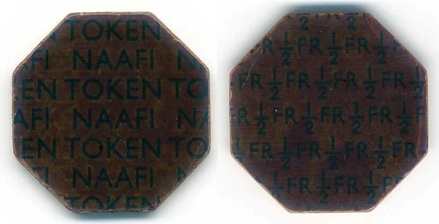 WW2 - NAAFI token - UK Navy, Army and Air Force Institutes - 1/2 Franc ...