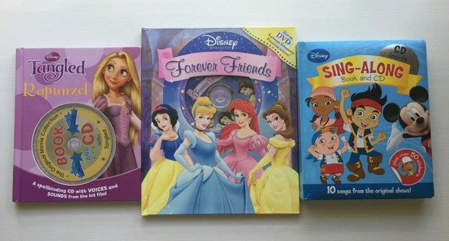 3X DISNEY BOOK & CD Bulk lot - Princess DVD, Tangled + Sing Along - Ariel Mickey $11.67 ...