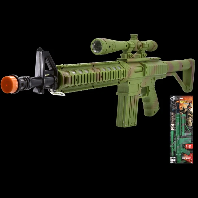 M4 RIFLE WITH Vibration & Sound Combat Mission Toy Gun Army £17.99 ...