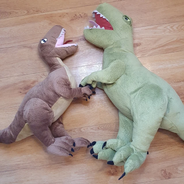 2 X IKEA Teddy Plush Dinosaur T-Rex Tyrannosaurus Medium Size Soft Toy ...