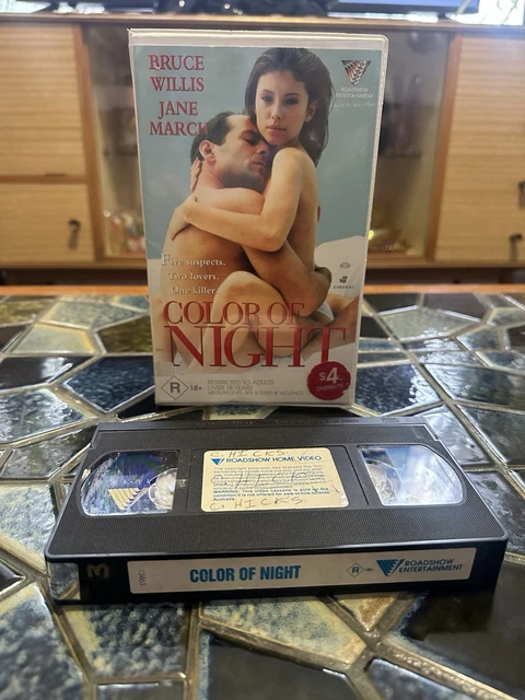COLOR OF NIGHT VHS VIDEO TAPE CLAM SHELL EX RENTAL BRUCE WILLIS RARE ...