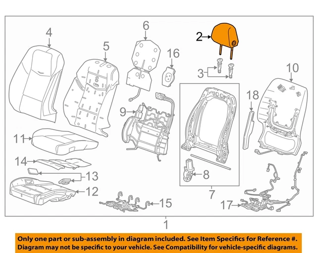 CADILLAC GM OEM 16-17 CTS siège passager-appuie-tête 23339188 EUR 213 ...