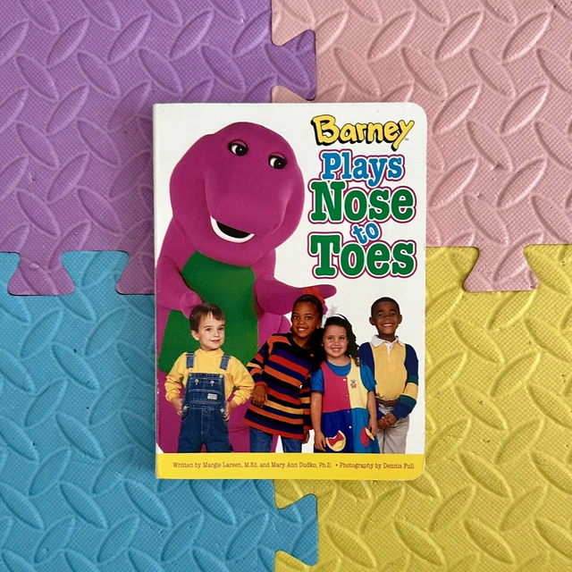 VINTAGE 1996 BARNEY Plays Nose To Toes Children's Board Book--Baby ...