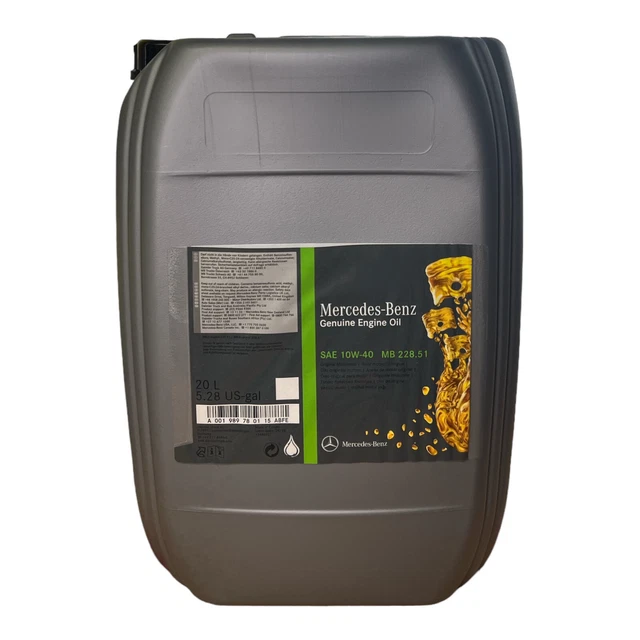 20 LITRI OLIO motore originale Mercedes-Benz 10W40 MB 228.51 LT 10W-40 ...