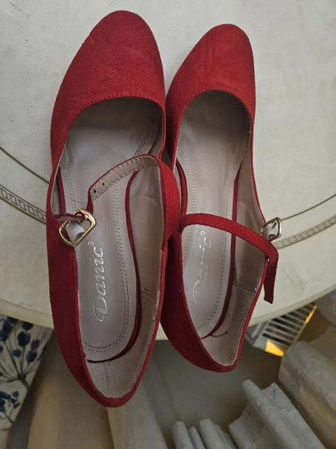 RED CLASSY SUEDE Court Shoes. Excellent Condition. Worn Once. Bargain ...