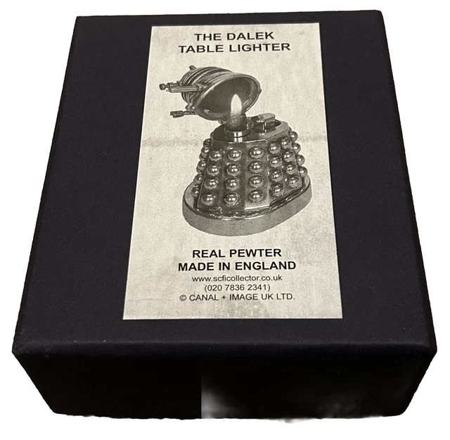 DOCTOR WHO COLLECTORS Item: Real Pewter The Dalek Table Lighter Boxed ...