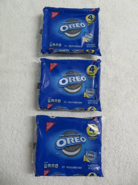 (3) 4-PACK BAGS Nabisco Original Oreo Cookies To-Go Packs 3.12 Oz Each ...