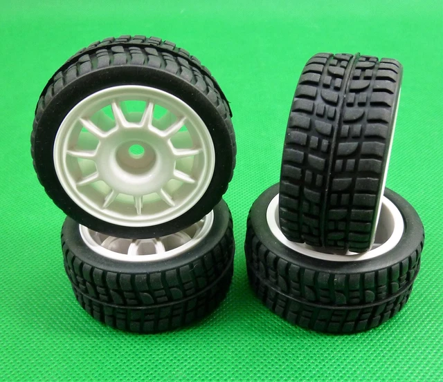 SET OF MINI Cooper 11S wheels with tyres & inserts for Tamiya Minis M ...