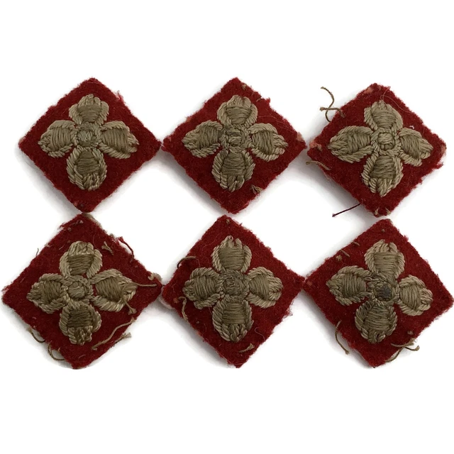 WW2 BRITISH ARMY Officers CLOTH Insignia Pips Rank of Captain Set PAIR ...