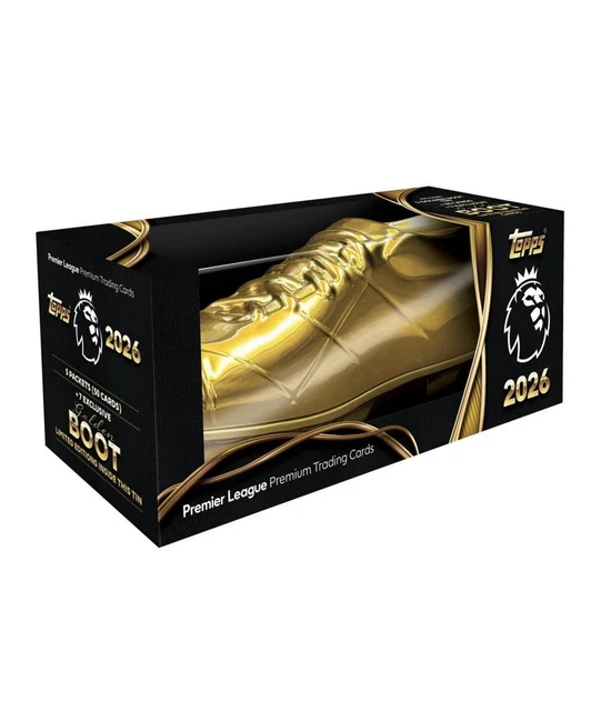 TOPPS PREMIER LEAGUE Trading Card Game 2026 Golden Boot Tin New £37.95 ...