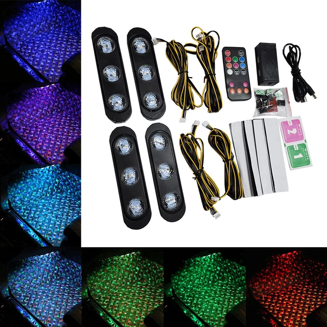 STRISCIA INTERNA AUTO LED RGB rivestimento luce ambiente illuminazione ...