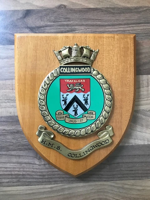HMS COLLINGWOOD ROYAL Navy Vintage Wooden Ships Military Wall Plaque ...