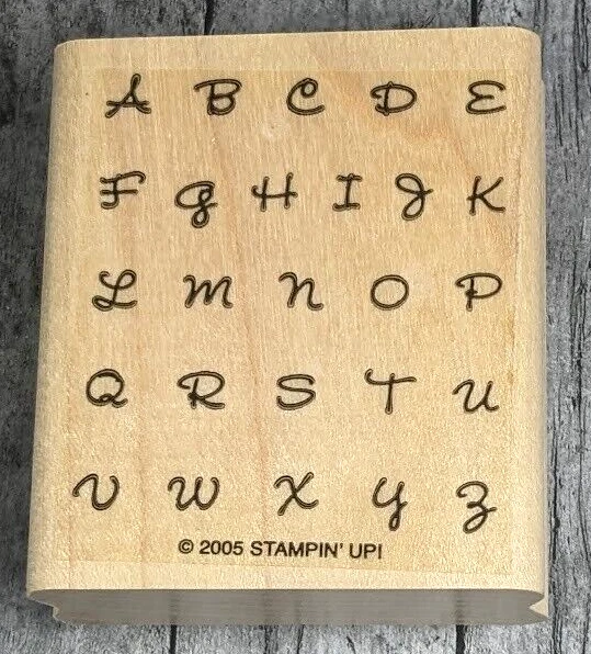 STAMPIN' UP! CALLIGRAPHY Alphabet Chart Letters 2005 Rubber Stamp Wood ...