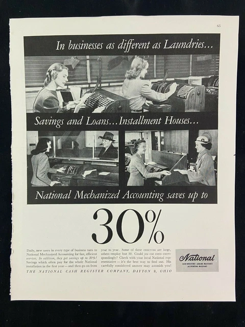 NATIONAL CASH REGISTER NCR Magazine Ad 10.75 x 13.75 Bols Liqueurs ...