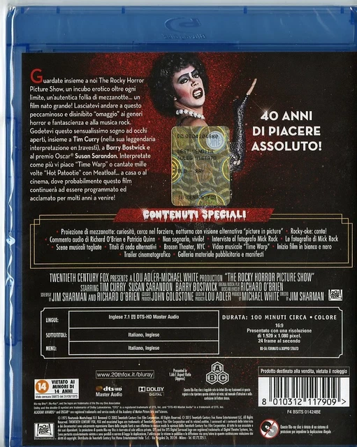 THE ROCKY HORROR Picture Show (Blu-ray) Richard O'Brien Barry Bostwick ...