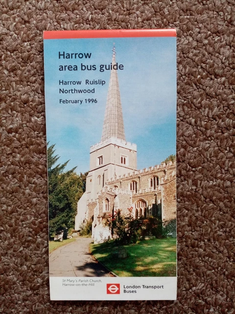 LONDON TRANSPORT BUSES 1996 Harrow Area Large Fold Out Bus Map £4.75 ...