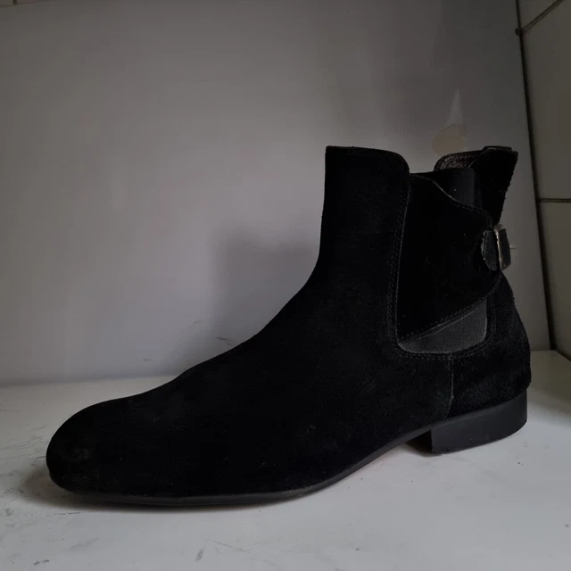 RODIER DESIGNER UK 9 Eu 43 Mens Black Real Suede Leather Ankle Chelsea ...