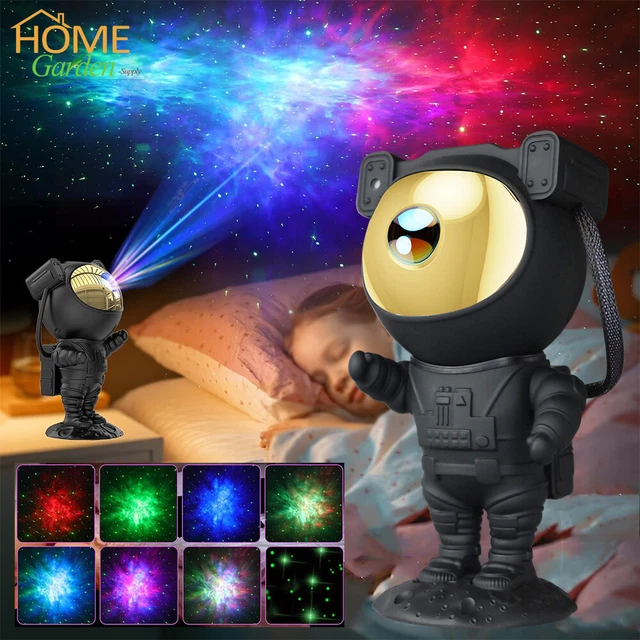 BLACK ASTRONAUT STAR Galaxy Projector Starry Nebula Ceiling LED Night ...