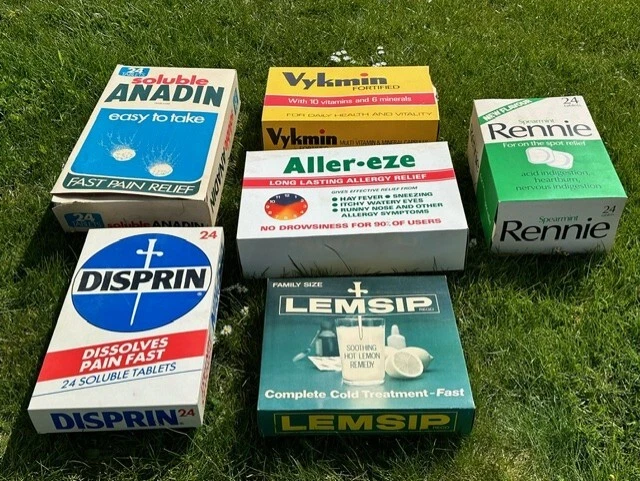 RARE 1960'S CHEMIST Shop Display Advertising Medicine LARGE Cardboard ...