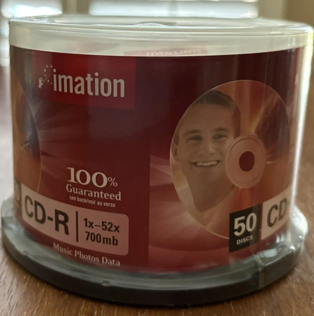 IMATION CD-R NEW 50 Pack 1x-52x 700 MB Data Music Disc Sealed Pack $11. ...