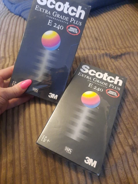 2 NEW BLANK Scotch E180 VHS Video Tapes Extra Grade Plus Sealed £8.00 - PicClick UK