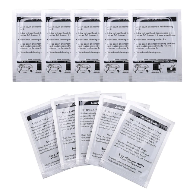 CR80 CLEANING CARDS, Dual Side Card Reader Cleaner, POS Swipe ...