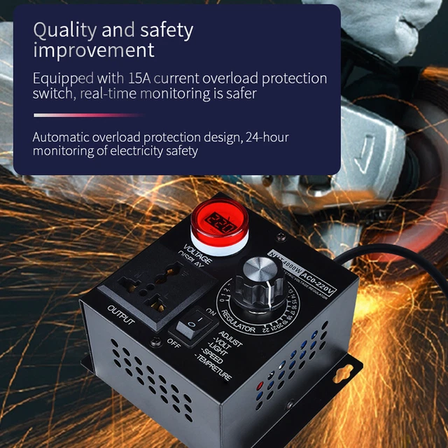 ELECTRIC MOTOR VARIABLE Speed Controller - 120V~220V 15A 4000W AC Motor ...