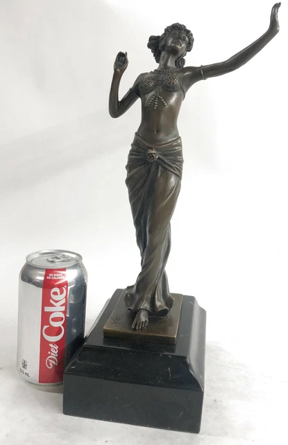 ART NOUVEAU SIGNÉ Bronze Gypsy Dancer Statue Figurine Sculpture Artwork ...