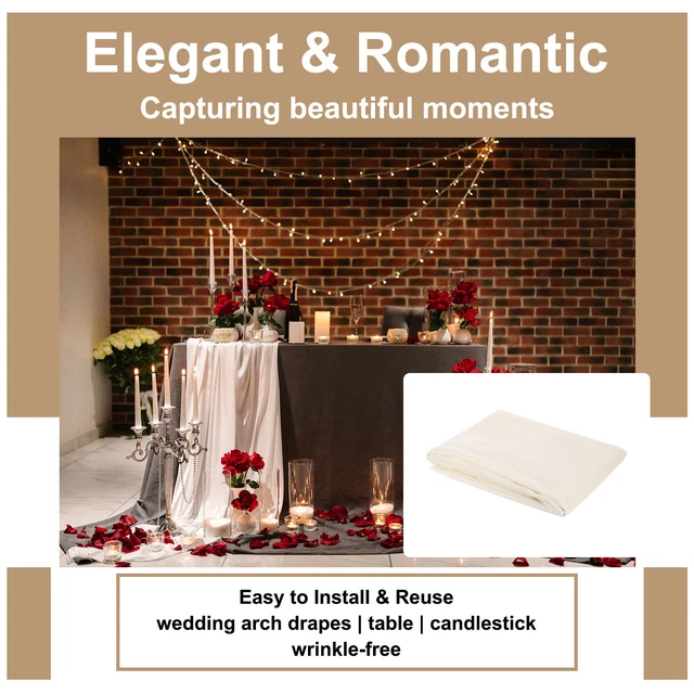 WEDDING ARCH DRAPING Fabric, 2 Panels 20 FT Backdrop Curtains, Ivory ...