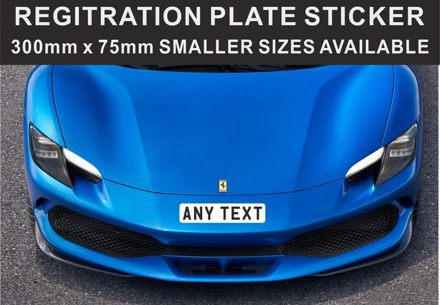 SMALL NUMBER PLATE small Registration Plate Sticker Show Car stick on £ ...