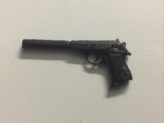 WALTHER PPK SUPPRESSOR Pistol Gun 1:12 Scale Weapons 6 Inch Action ...