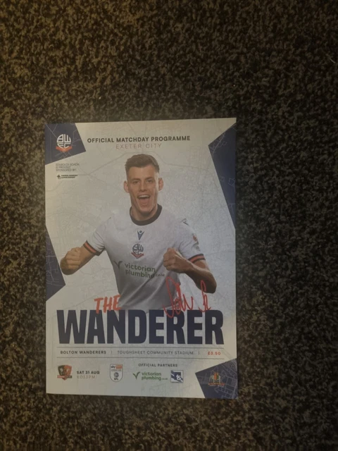 BOLTON WANDERERS FOOTBALL Programmes 24/25 Bolton Vs Exeter City £1.50 ...