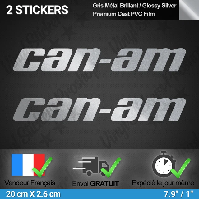 FOR CAN-AM STICKERS Silver Metallic X2 20cm Kit Brp Quad Tuning Ryker ...