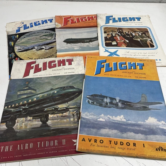 VINTAGE FLIGHT PLANE Pilot Lot Magazine WW2 War Avro Tudor ...