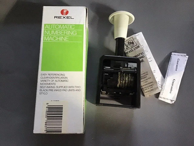 VINTAGE REXEL-ENM AUTOMATIC Numbering Machine Stamp UN 12 £9.99 ...