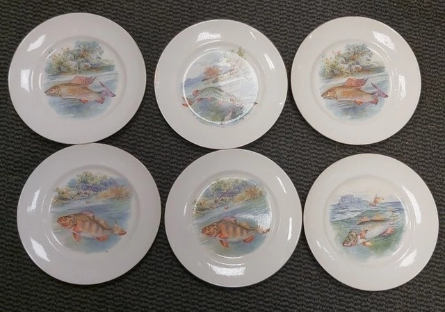 VINTAGE FISH SCOTCH Ivory Bpco Ltd Pottery Collectors plates x 6 £30.00 ...