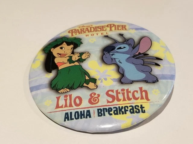 DISNEY'S PARADISE Pier Hotel Lilo & Stitch Aloha Breakfast Button . $4. ...