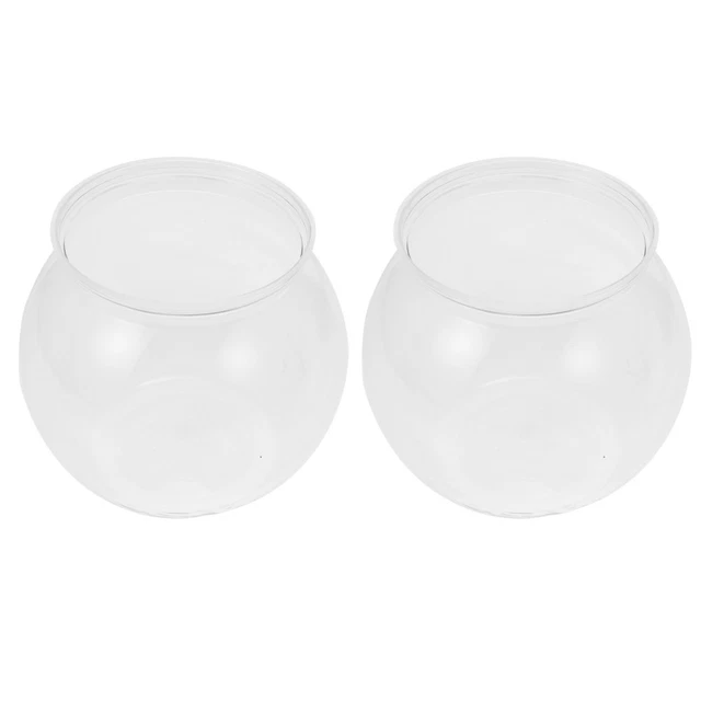 2 PCS DESKTOP Plastic Fish Tanks Clear Mini Aquarium Bowls Decor $17.85 ...