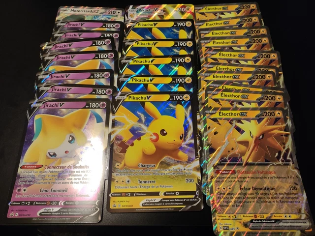 CARTE POKÉMON JUMBO Pikachu vmax electhor ex jirachi v EUR 25,00 ...