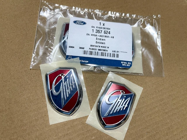 PAIR OF FORD Ghia MODERN Badge Emblem for Mondeo Fiesta Galaxy Focus ...