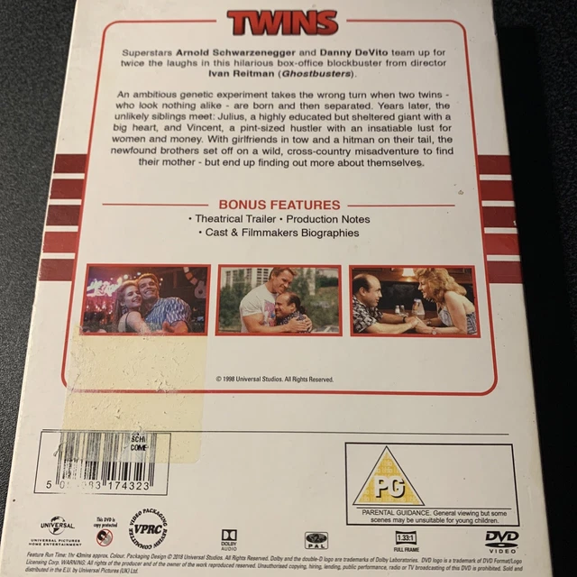 TWINS DVD (2018) With Slipcover Arnold Schwarzenegger, Danny DeVito £4. ...
